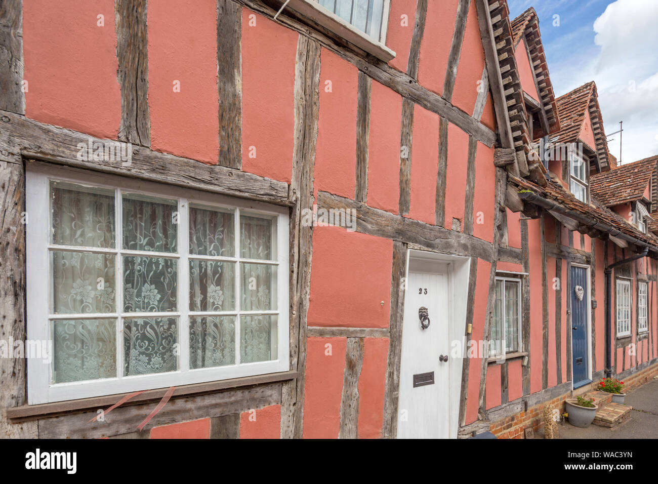 The picturesque medieval village of Lavenham, Suffolk, England, UK ...