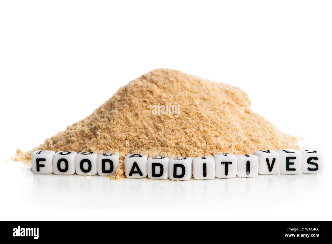 Concept showing appearance of the food additives in the everyday ...