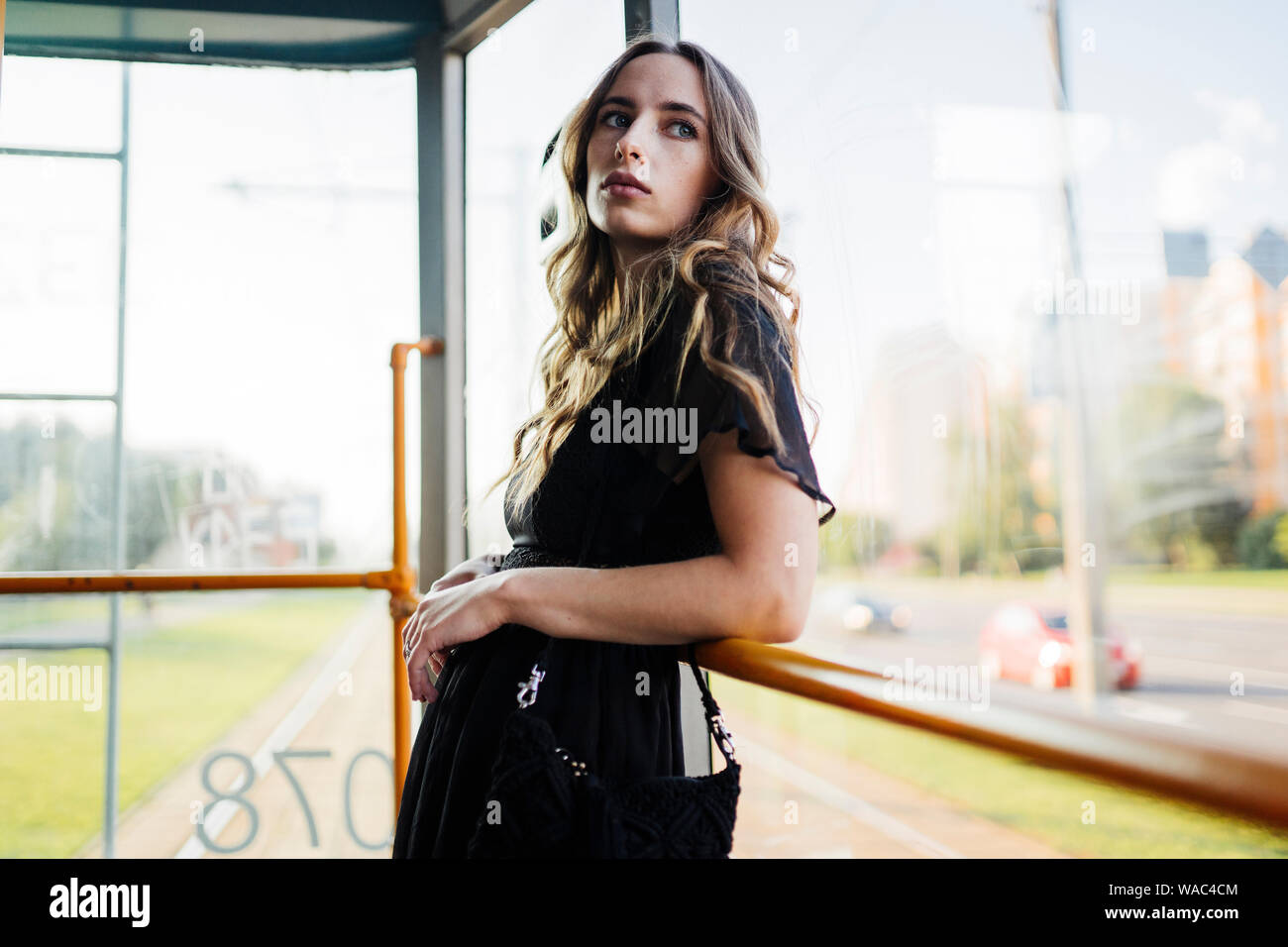 Woman rides bus in hi-res stock photography and images - Alamy