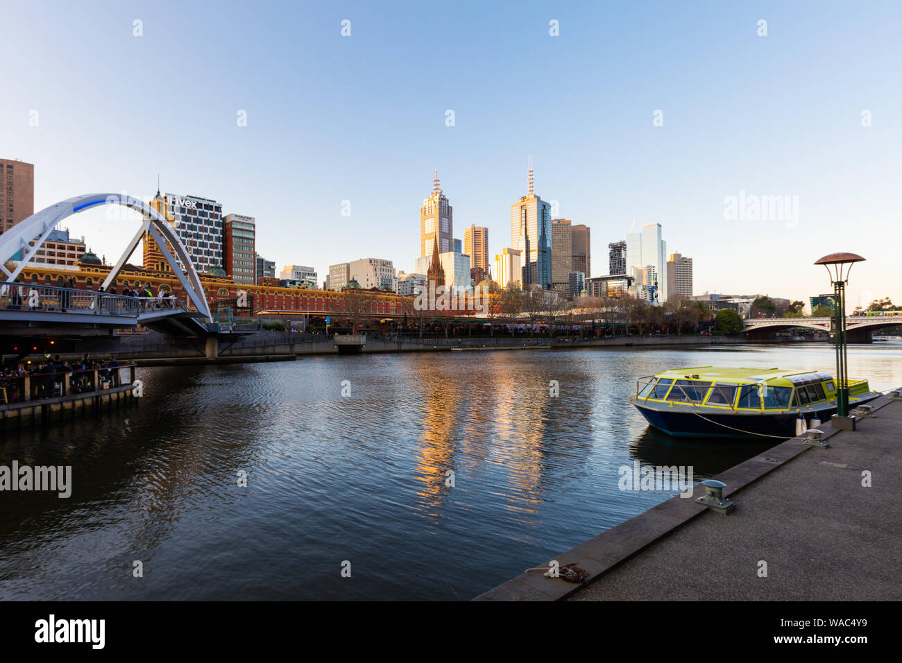 Melbourne Skyline at Sunset Stock Photo - Alamy