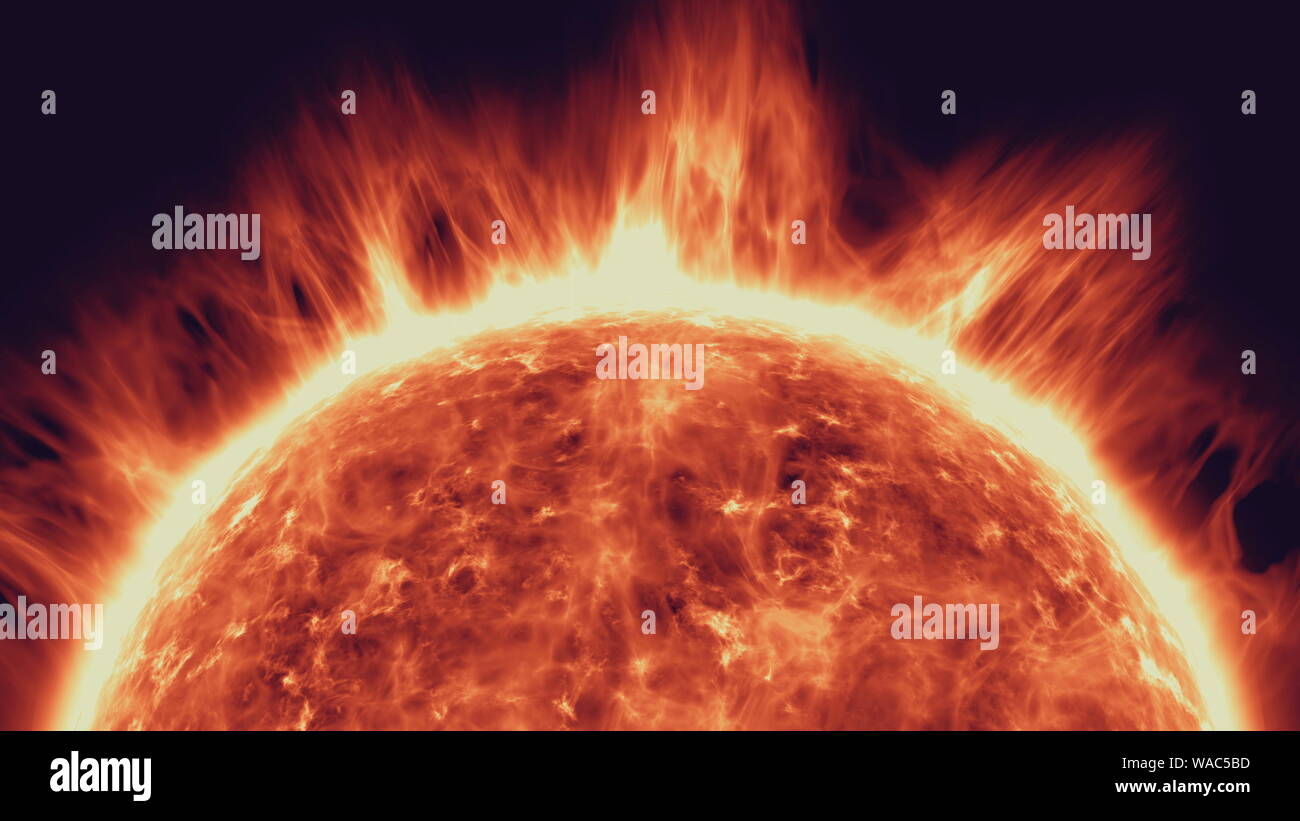 Epic Sun Surface Flare Prominence Solar System. Majestic Sunbeam ...