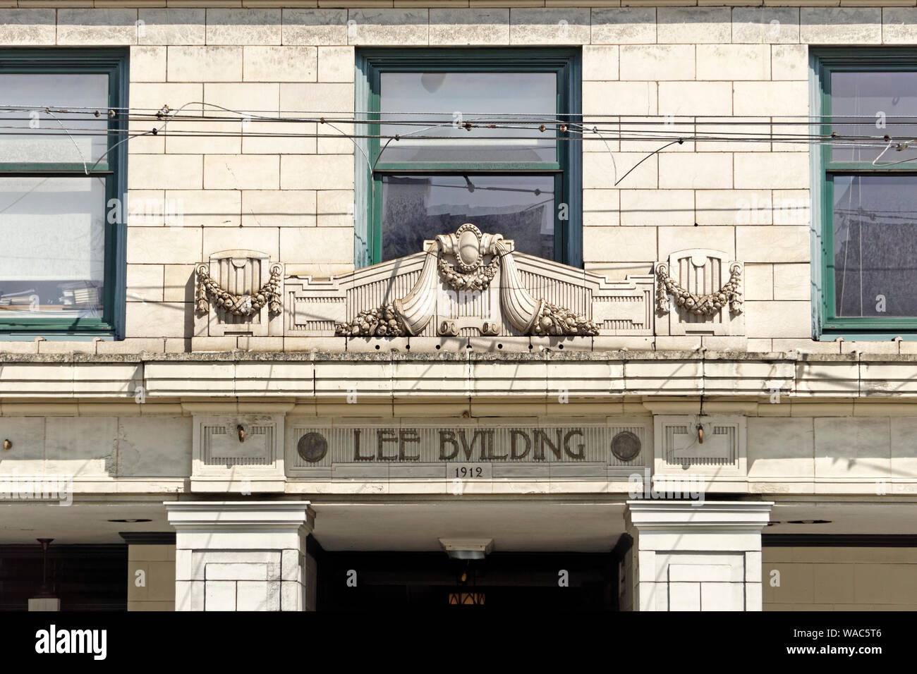Entrance to the Lee Building constructed in 1912 in the Mount Pleasant ...