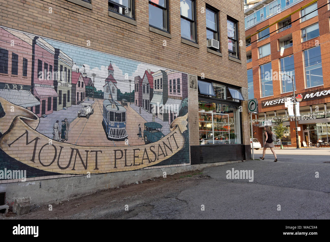 Historical Mural on the side of an old building in the historic Mount ...