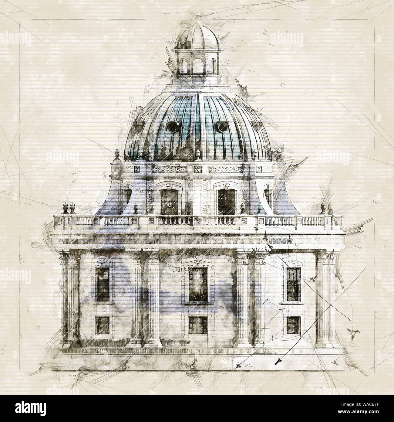 3D Illustration of a fictional Renaissance Building Stock Photo - Alamy