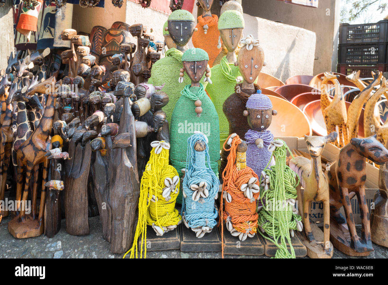 Carved african wooden souvenirs hi-res stock photography and images - Alamy