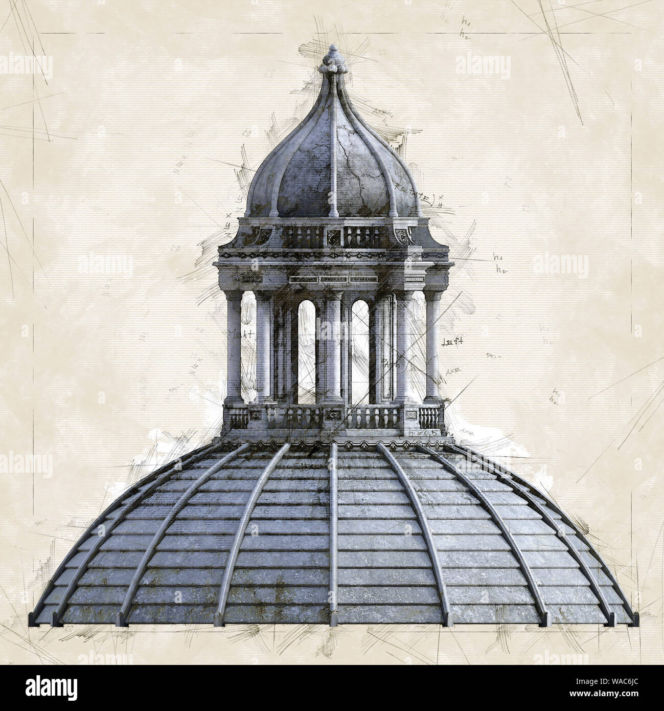 3D Illustration of a fictional Renaissance Building Stock Photo - Alamy