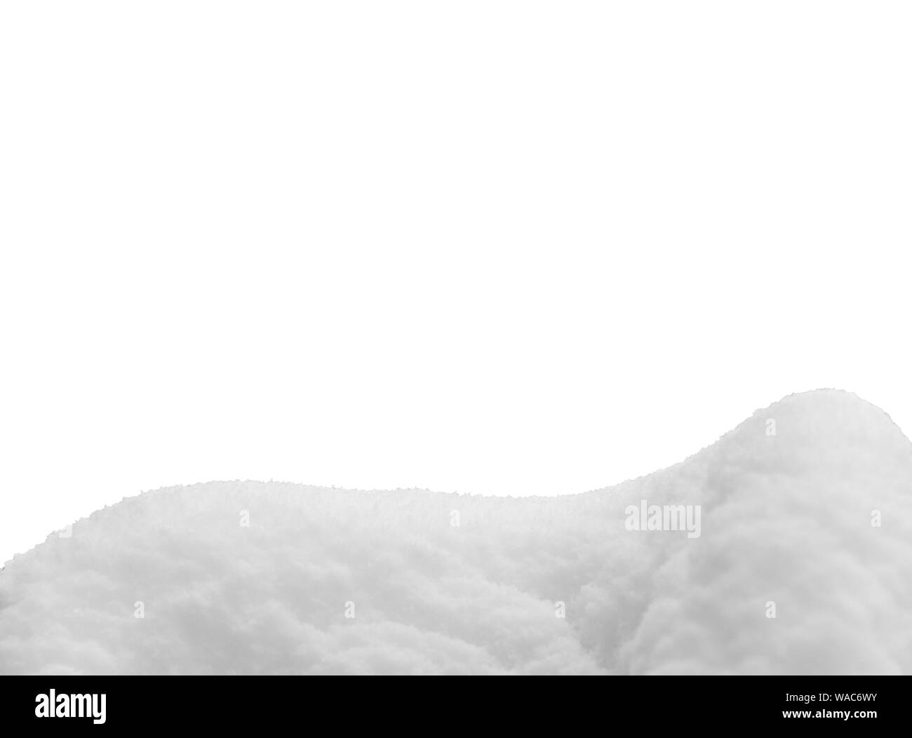 monochrome black and white snowdrift isolated on white background close ...
