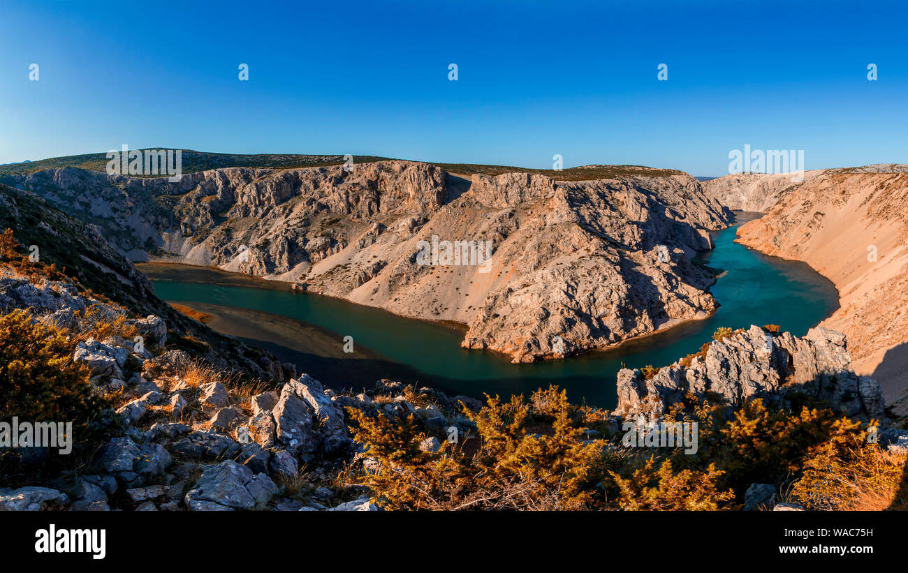 Zrmanja river canyon in Velebit mountains in Dalmatia, Croatia. Zrmanja ...