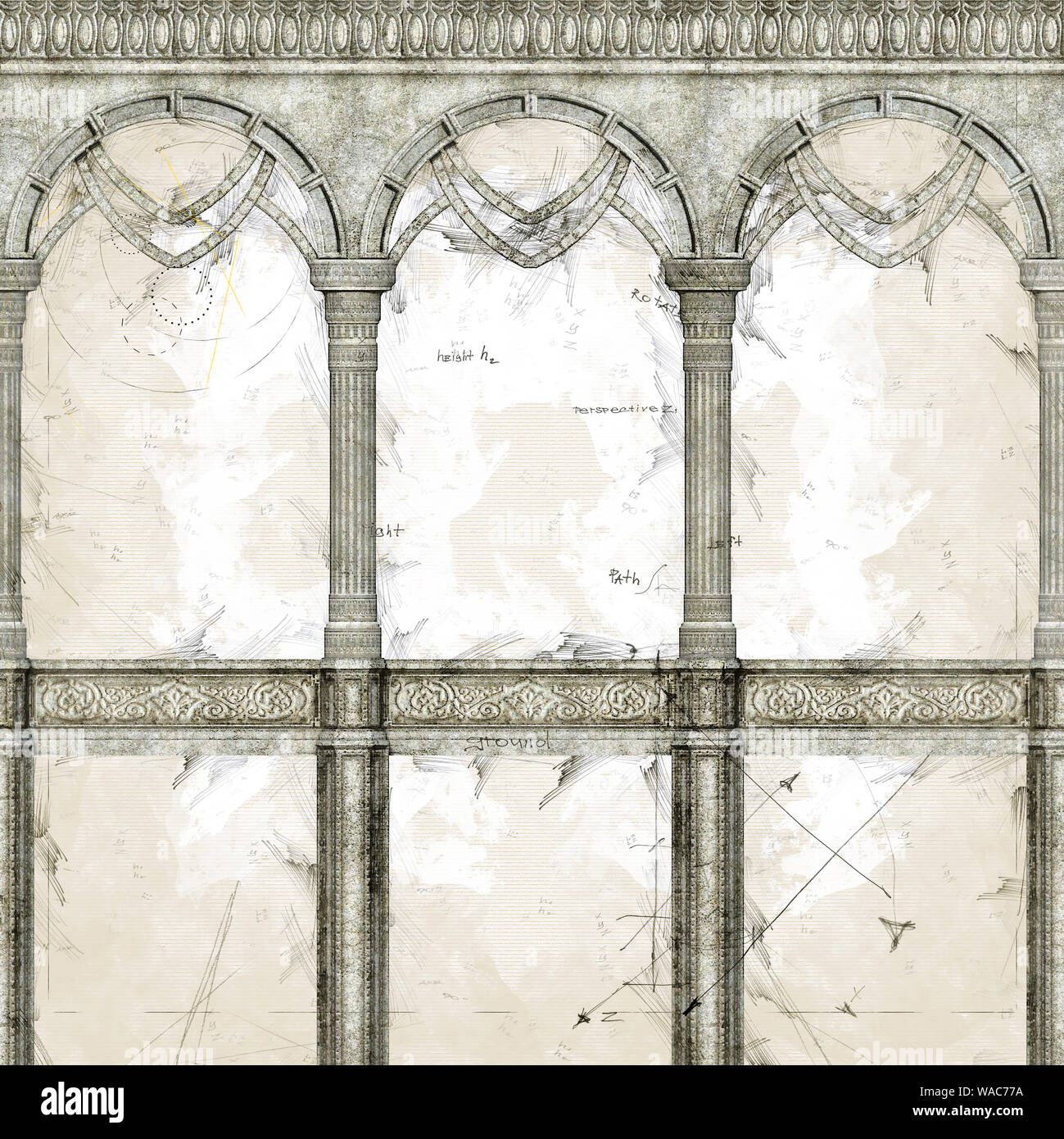 3D Illustration of a fictional Renaissance Building Stock Photo - Alamy