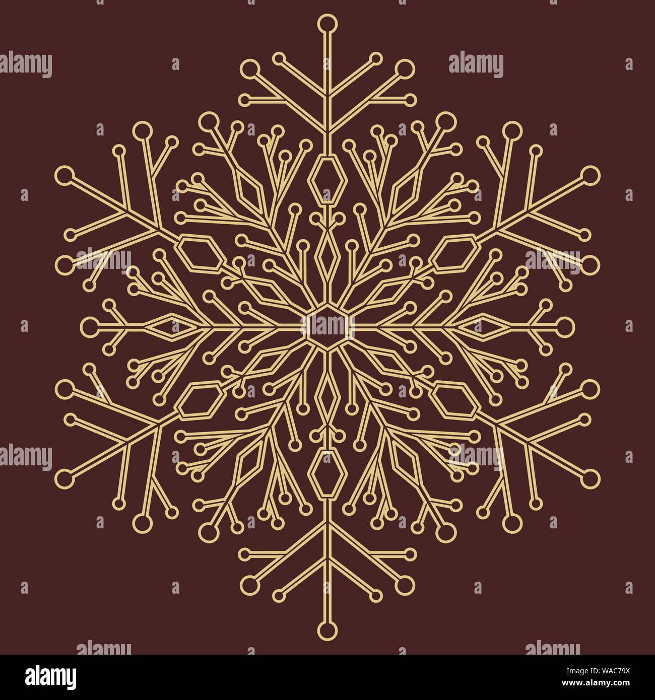 Pretty Vector Round Snowflake Stock Vector Image & Art - Alamy
