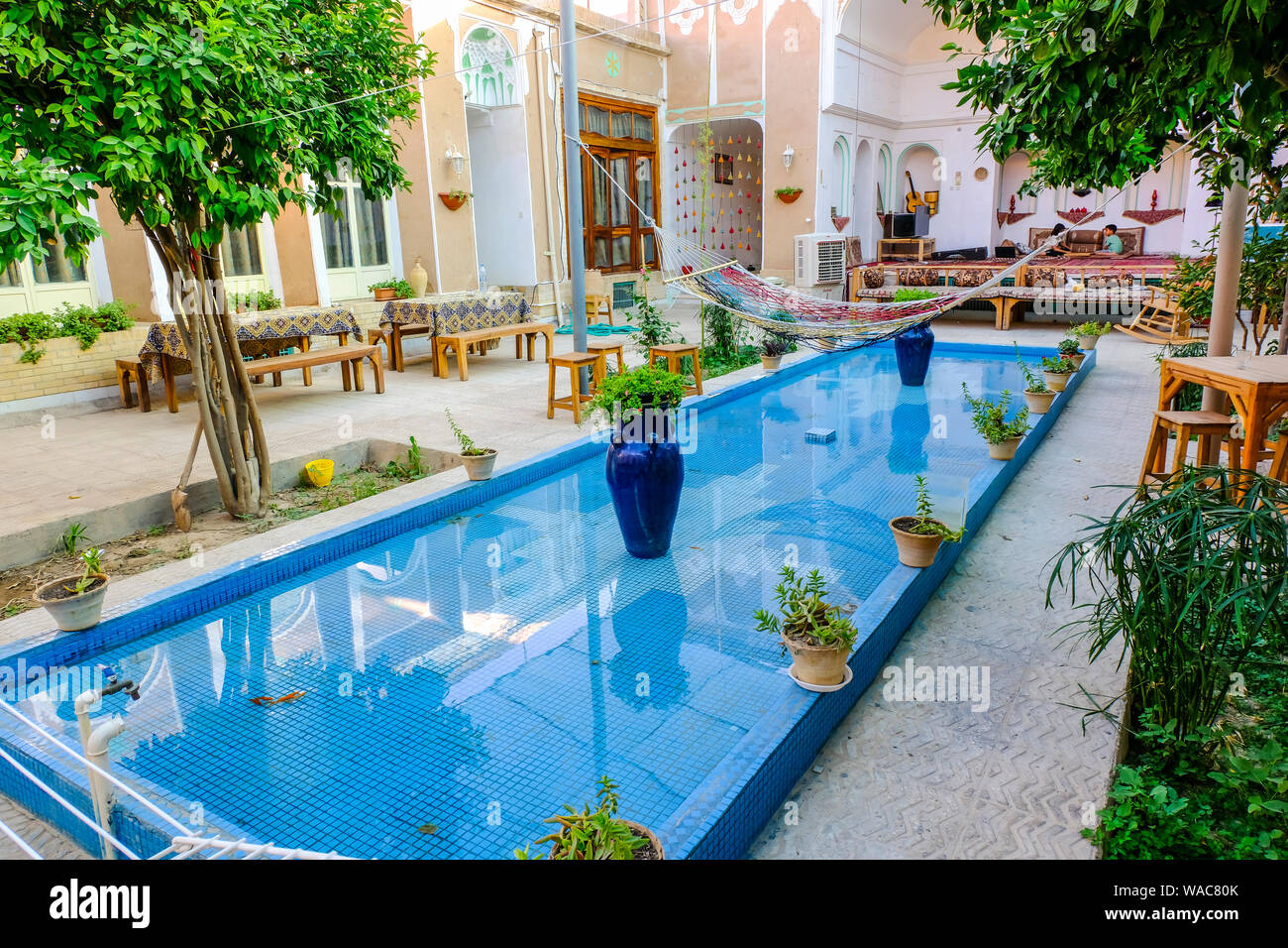Courtyard in a hotel Stock Photo - Alamy