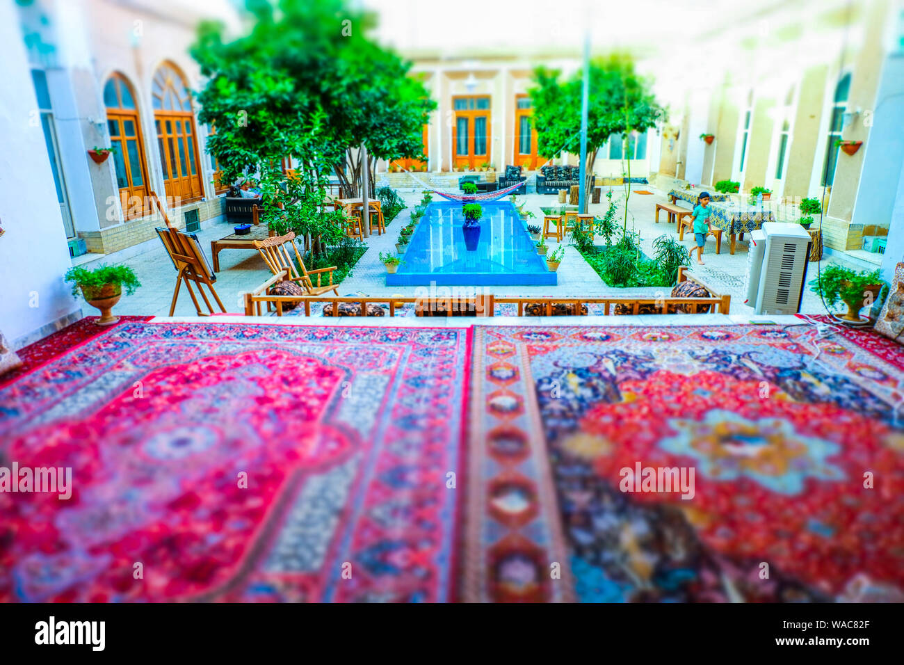 Courtyard in a hotel Stock Photo - Alamy