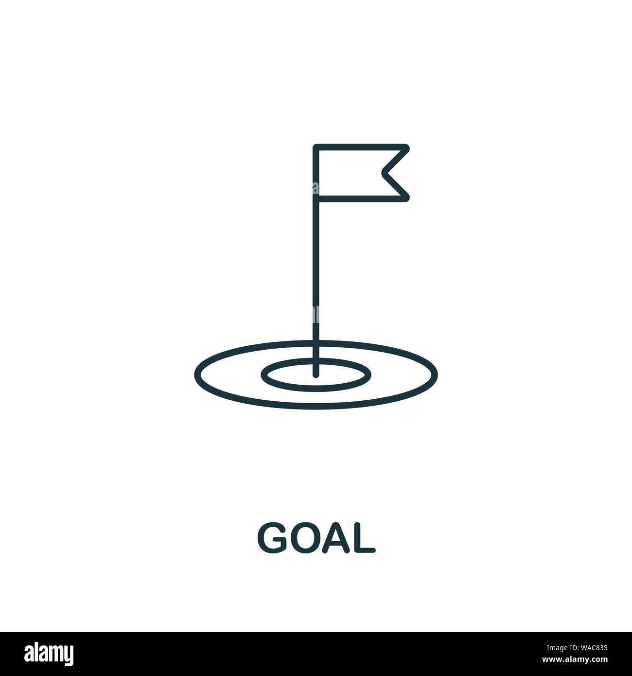 Goal outline icon. Thin style design from startup icons collection ...