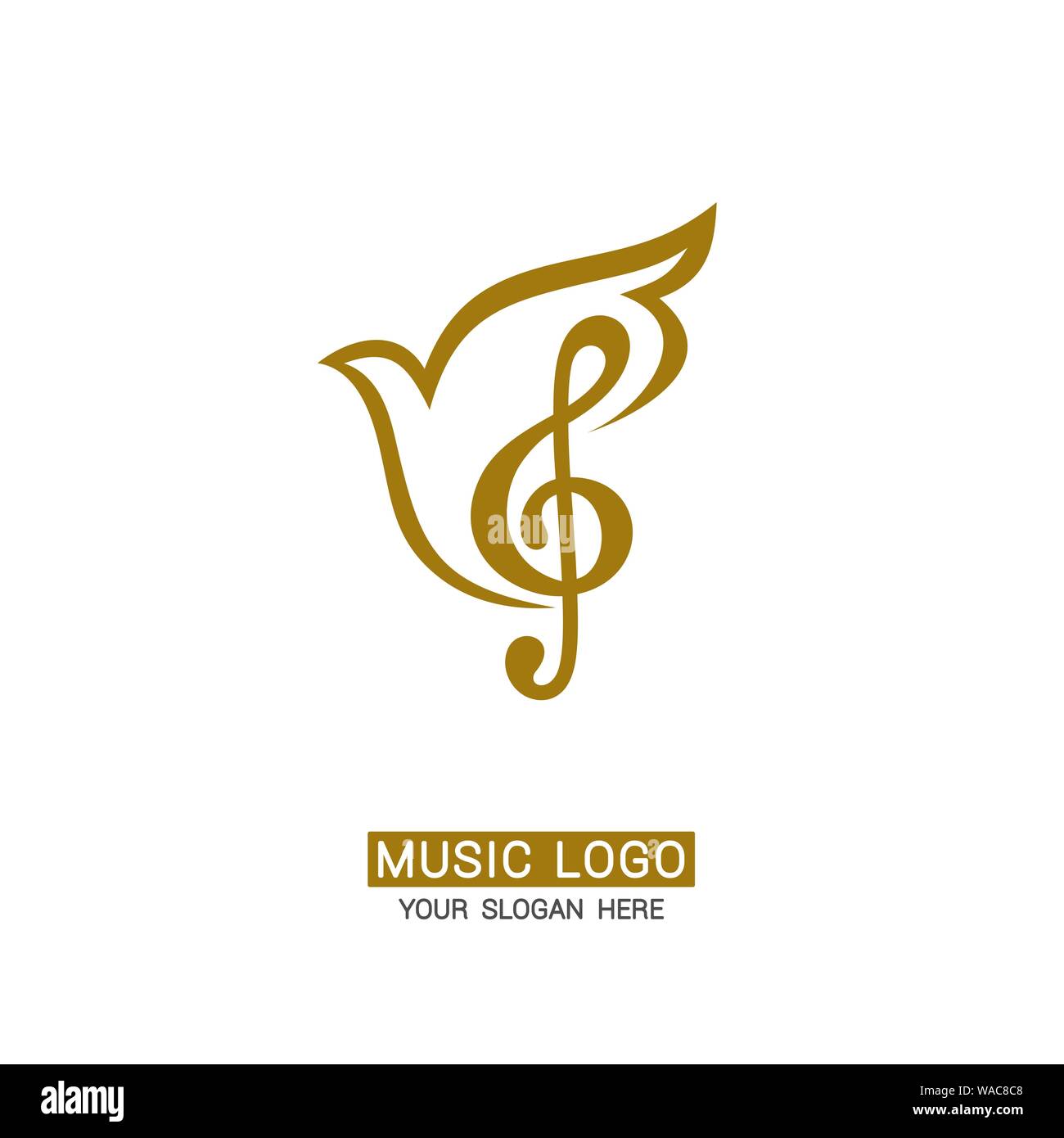 Music logo. Treble clef on a dove background Stock Vector Image & Art ...