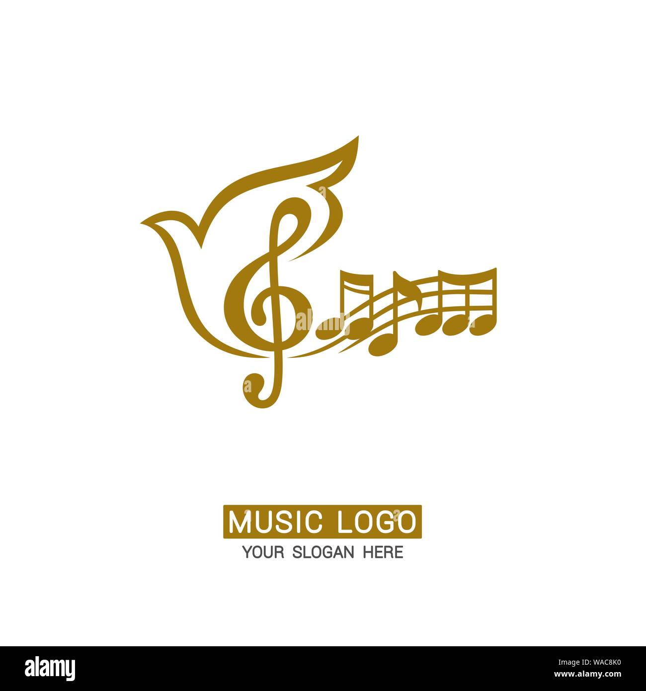 Music logo. Treble clef on a dove background Stock Vector Image & Art ...