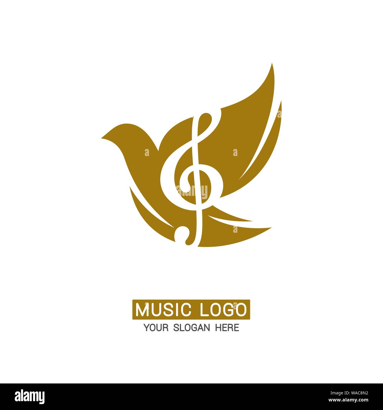 Music logo. Treble clef on a dove background Stock Vector Image & Art ...