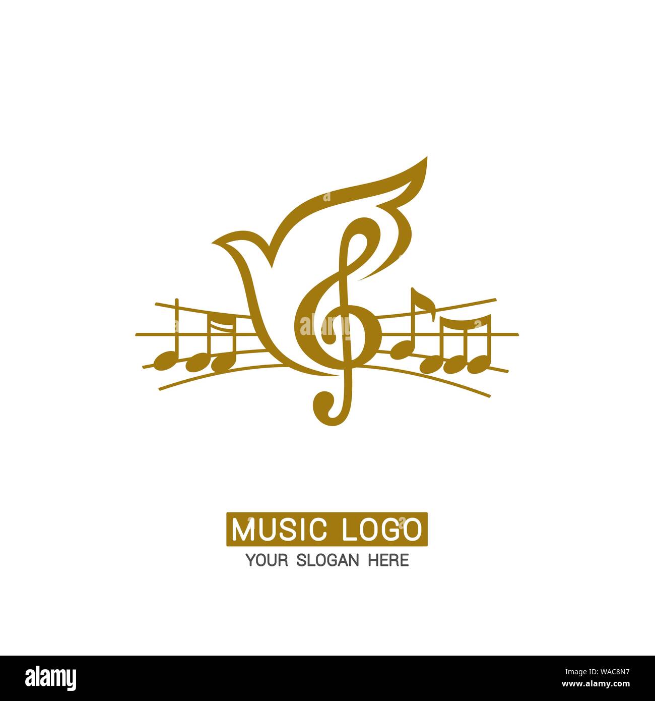Music logo. Treble clef on a dove background Stock Vector Image & Art ...