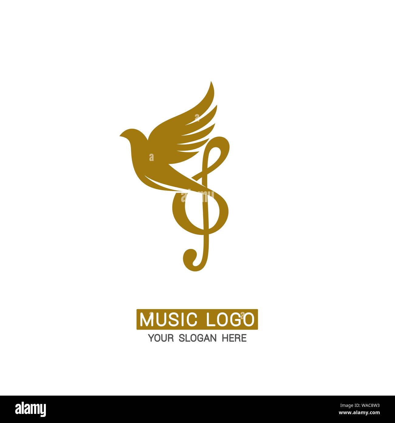 Music logo. Treble clef on a dove background Stock Vector Image & Art ...
