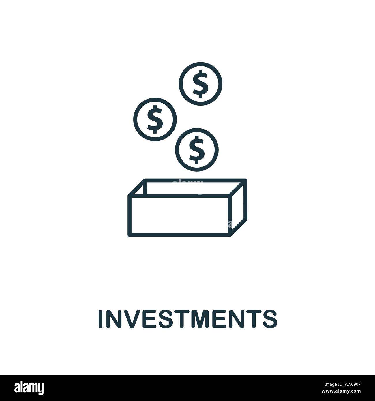 Investments outline icon. Thin style design from startup icons ...