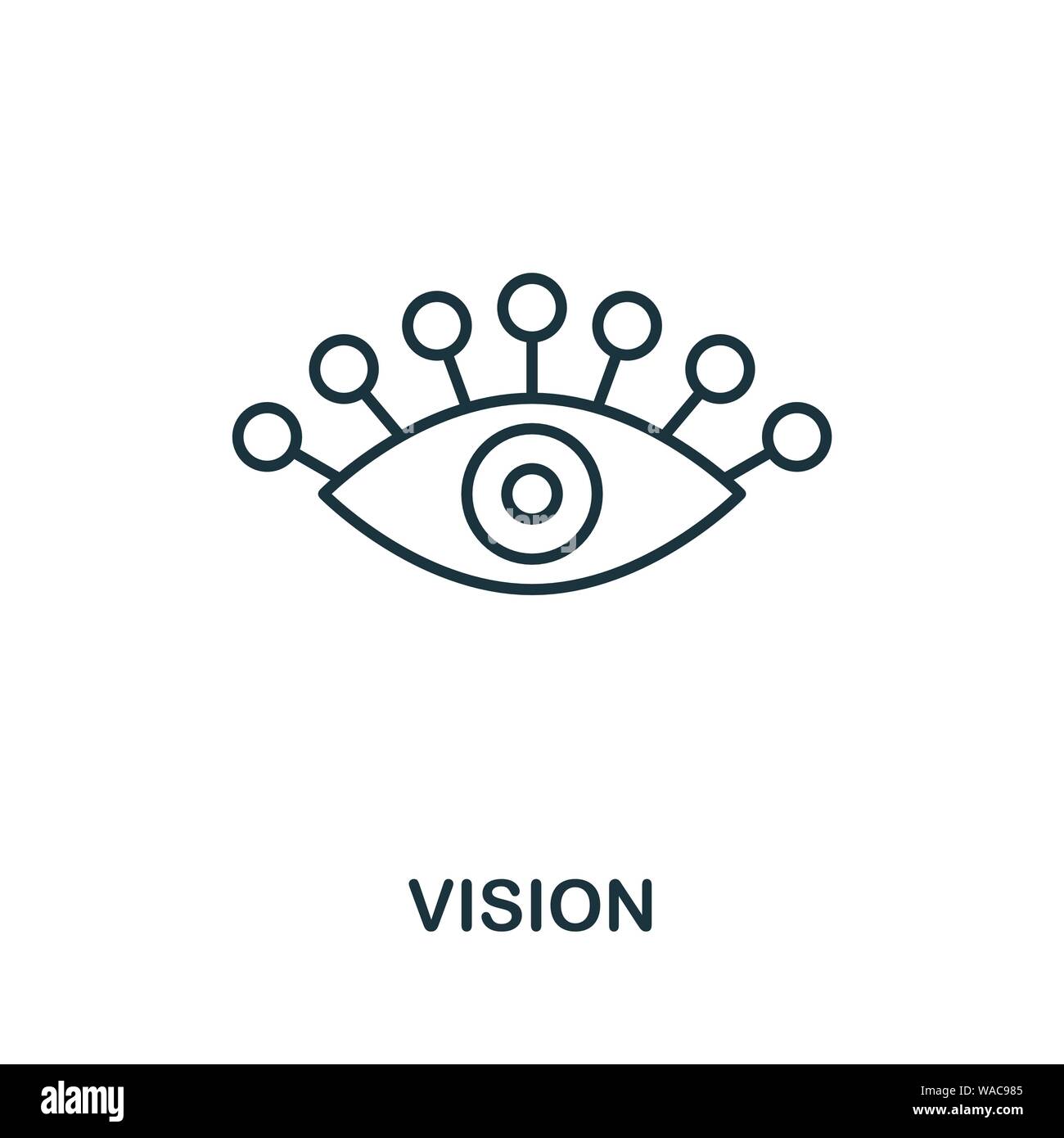 Vision outline icon. Thin style design from startup icons collection. Creativevision icon for ...