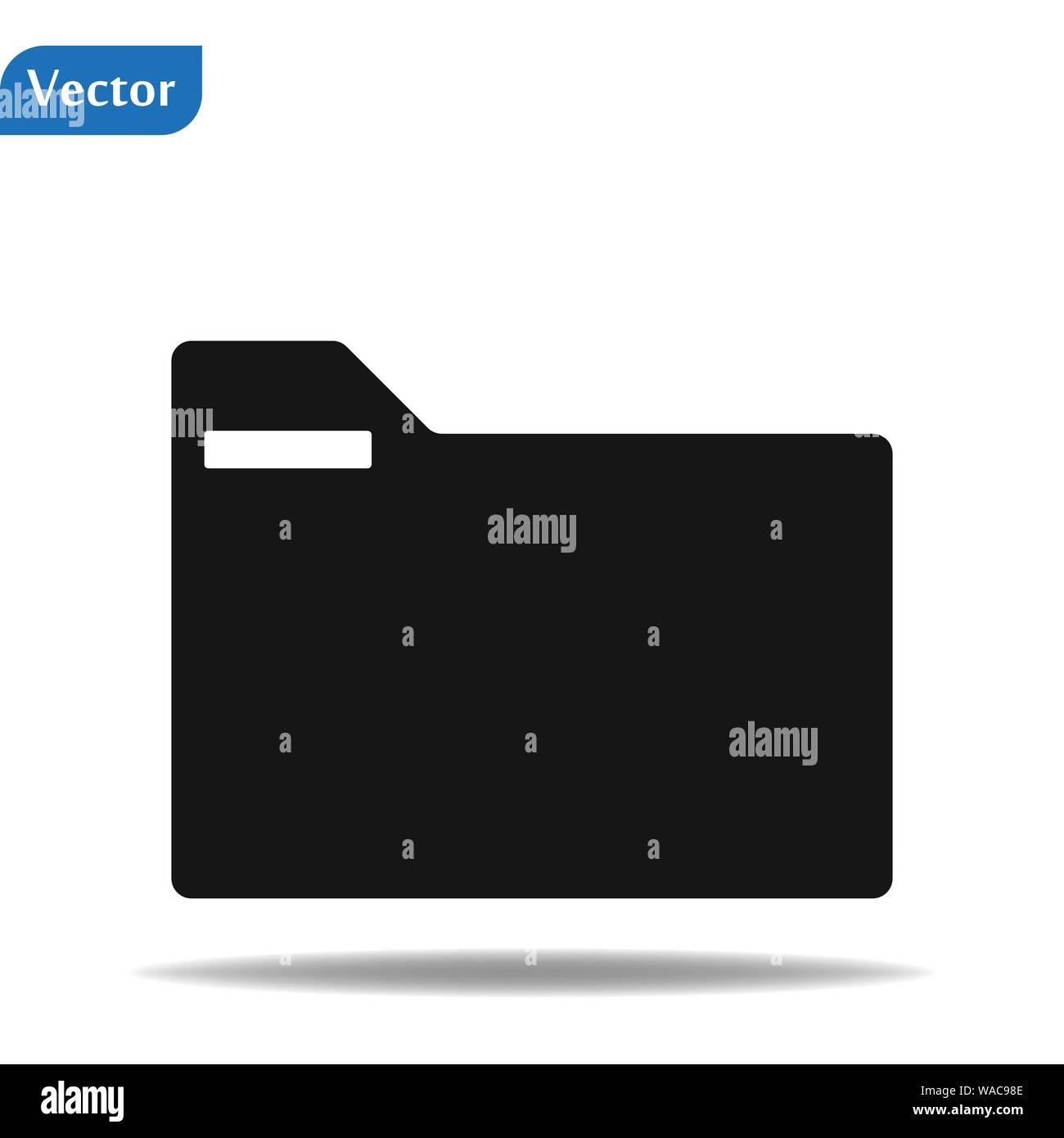 Folder Icon in trendy flat style isolated on grey background, for your ...