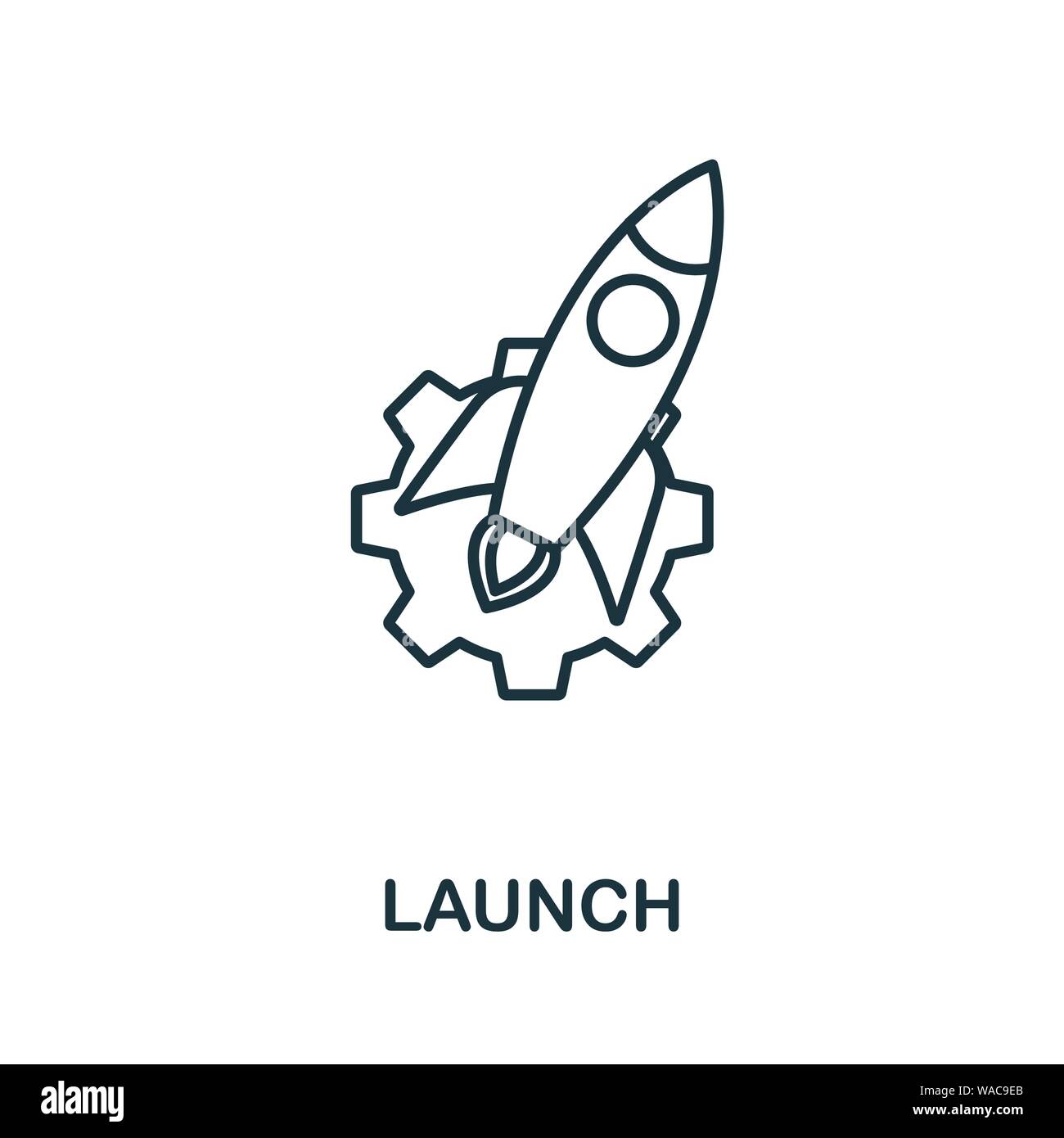 Launch outline icon. Thin style design from startup icons collection ...