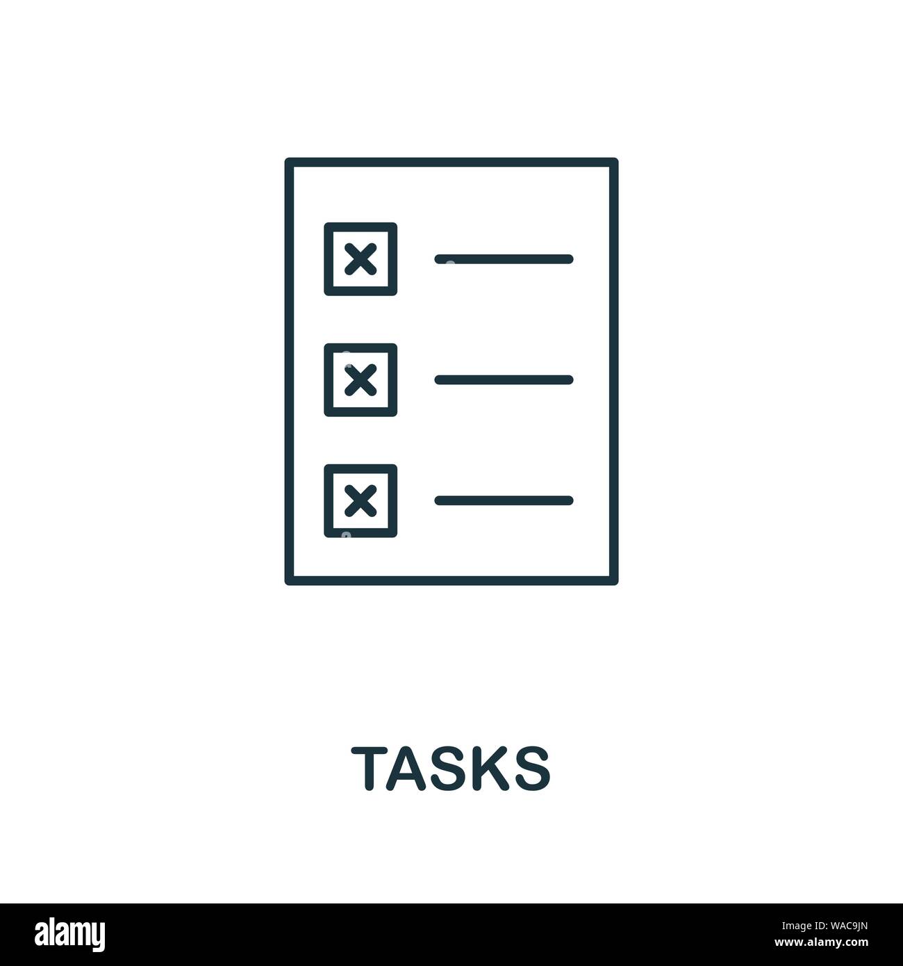 Tasks outline icon. Thin style design from startup icons collection ...