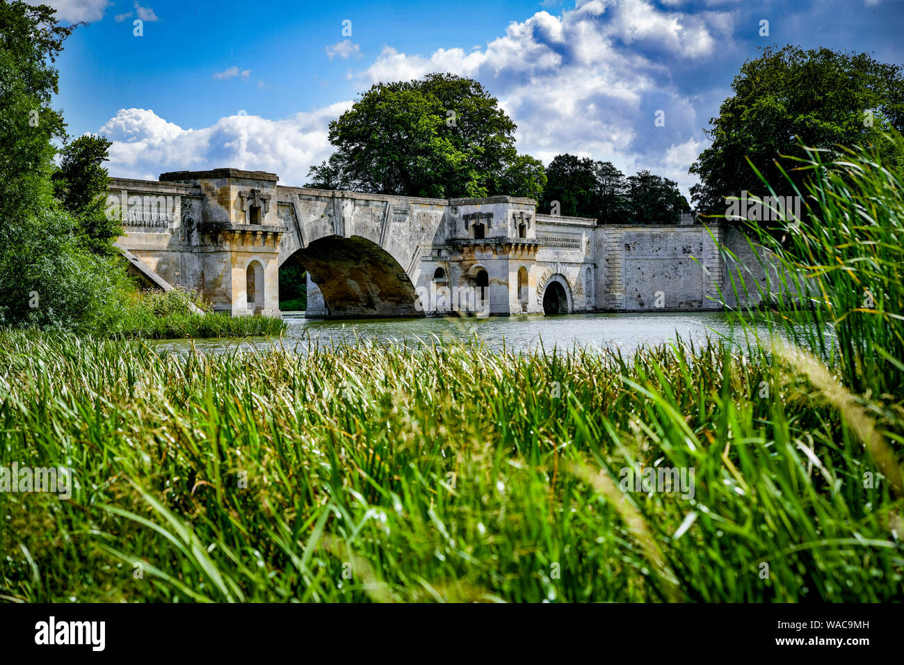 Blenheim Palace. Vanbrugh's Grand Bridge over the River Glyme ...