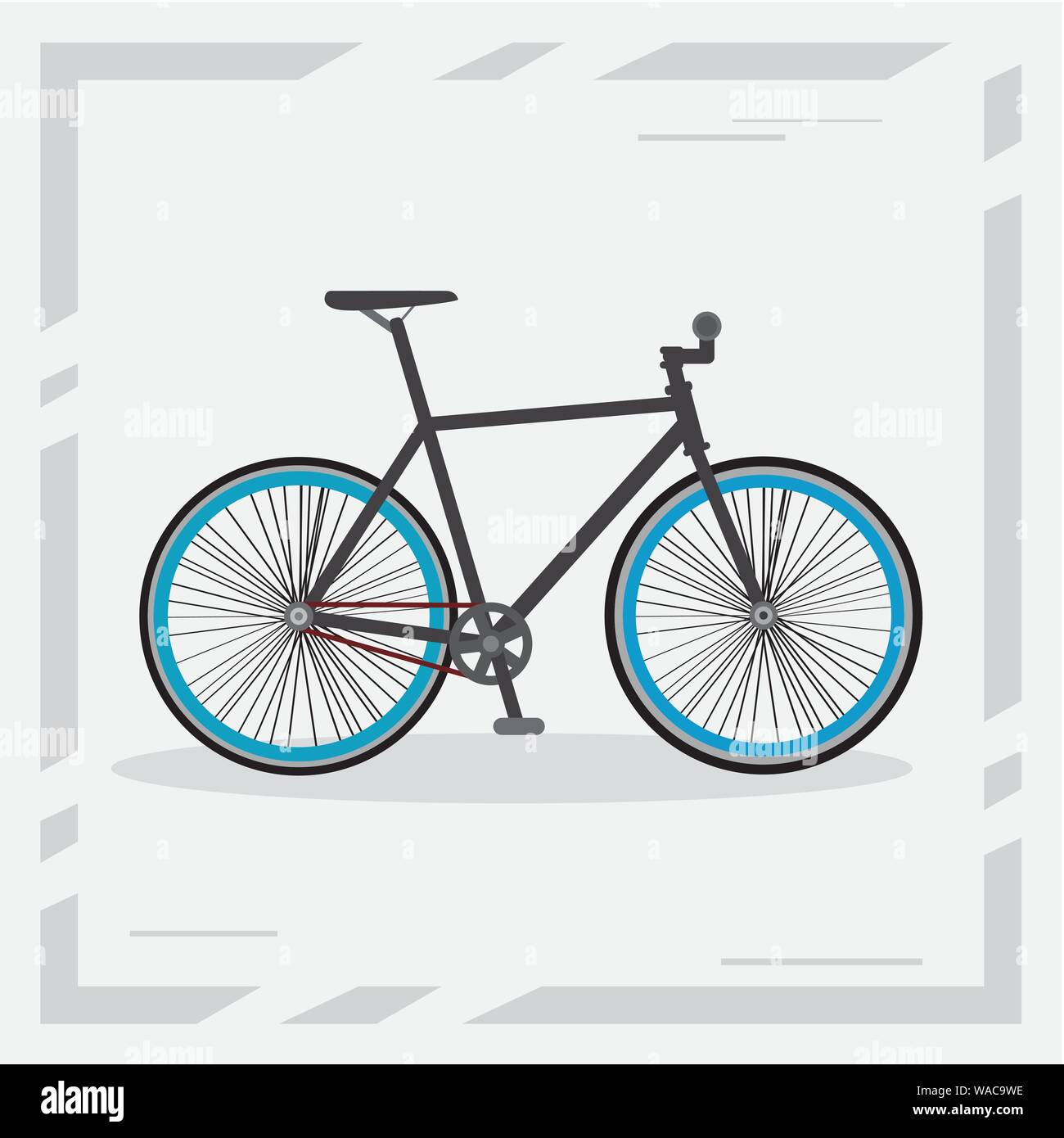 Isolated bicycle image on a colored background with a frame - Vector ...