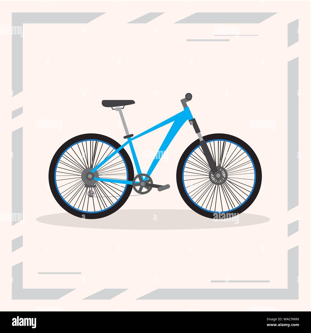 Isolated bicycle image on a colored background with a frame - Vector ...