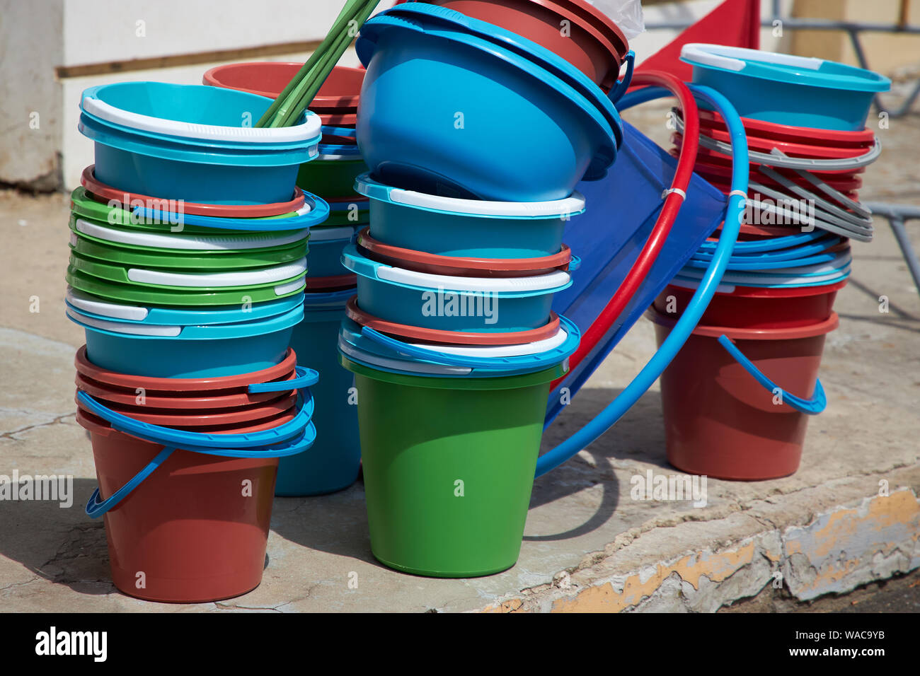 Buckets stand hi-res stock photography and images - Alamy
