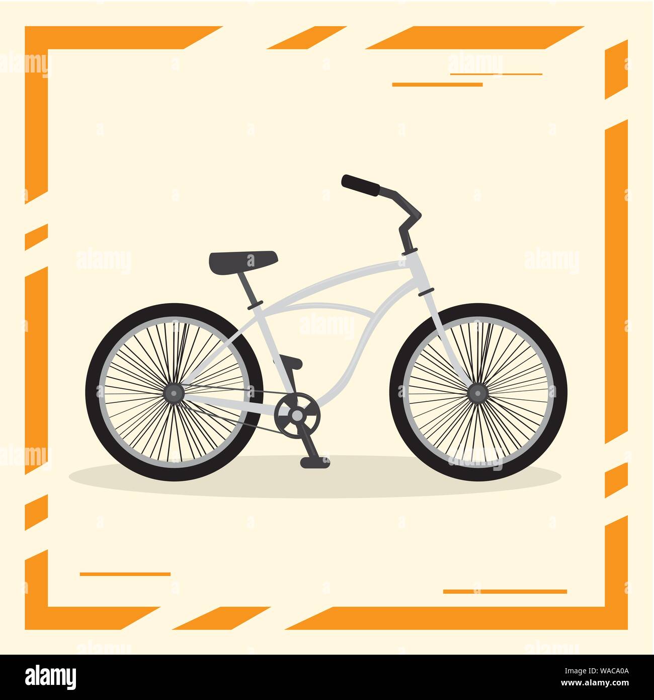 Isolated bicycle image on a colored background with a frame - Vector ...