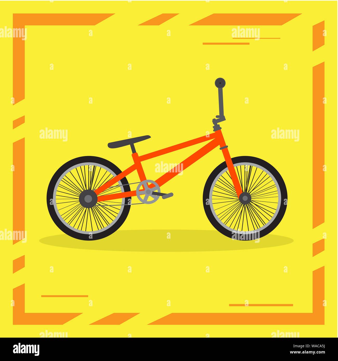 Isolated bicycle image on a colored background with a frame - Vector ...