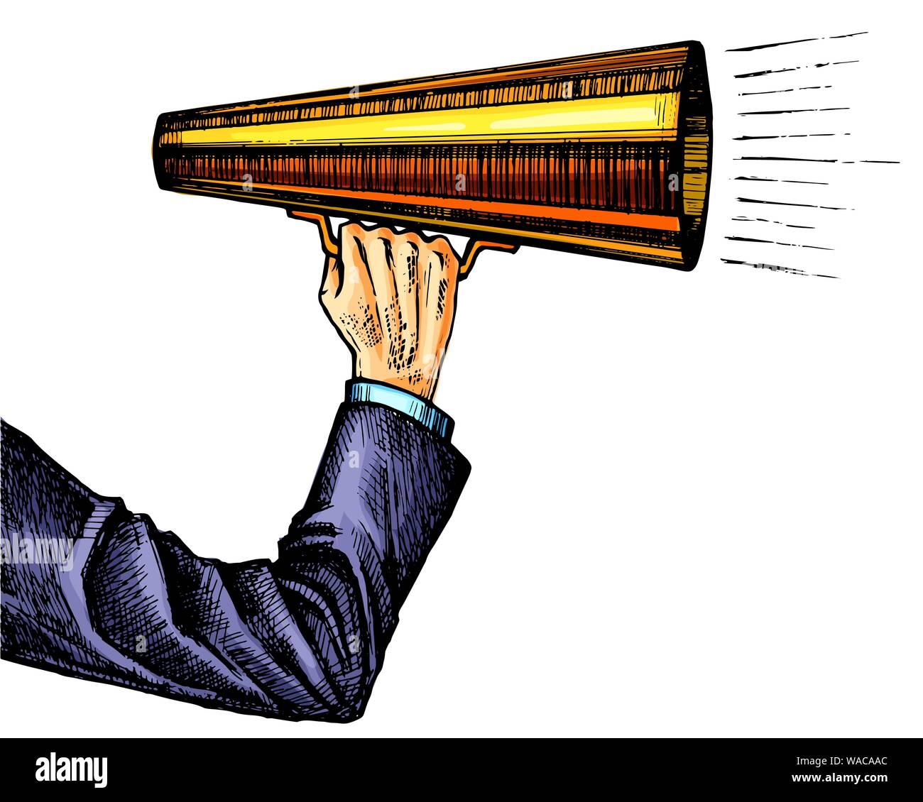Bullhorn megaphone sketch hi-res stock photography and images - Alamy