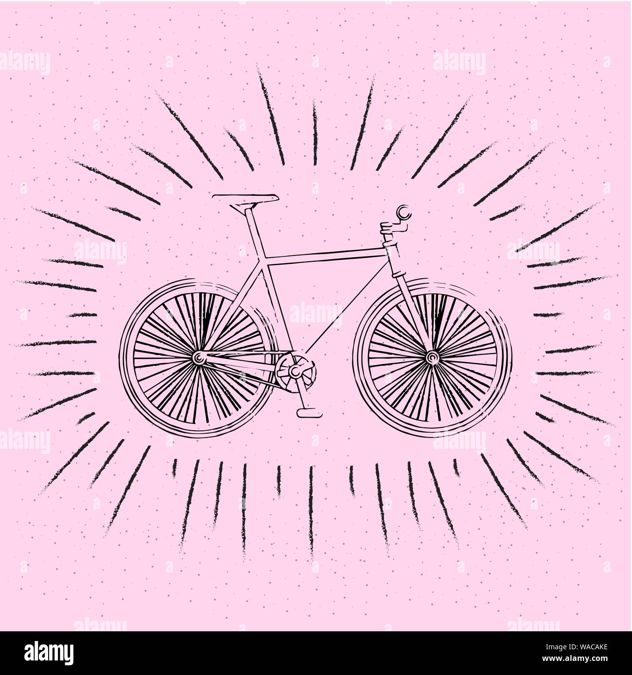Isolated bicycle sketch on a colored background - Vector Stock Vector ...