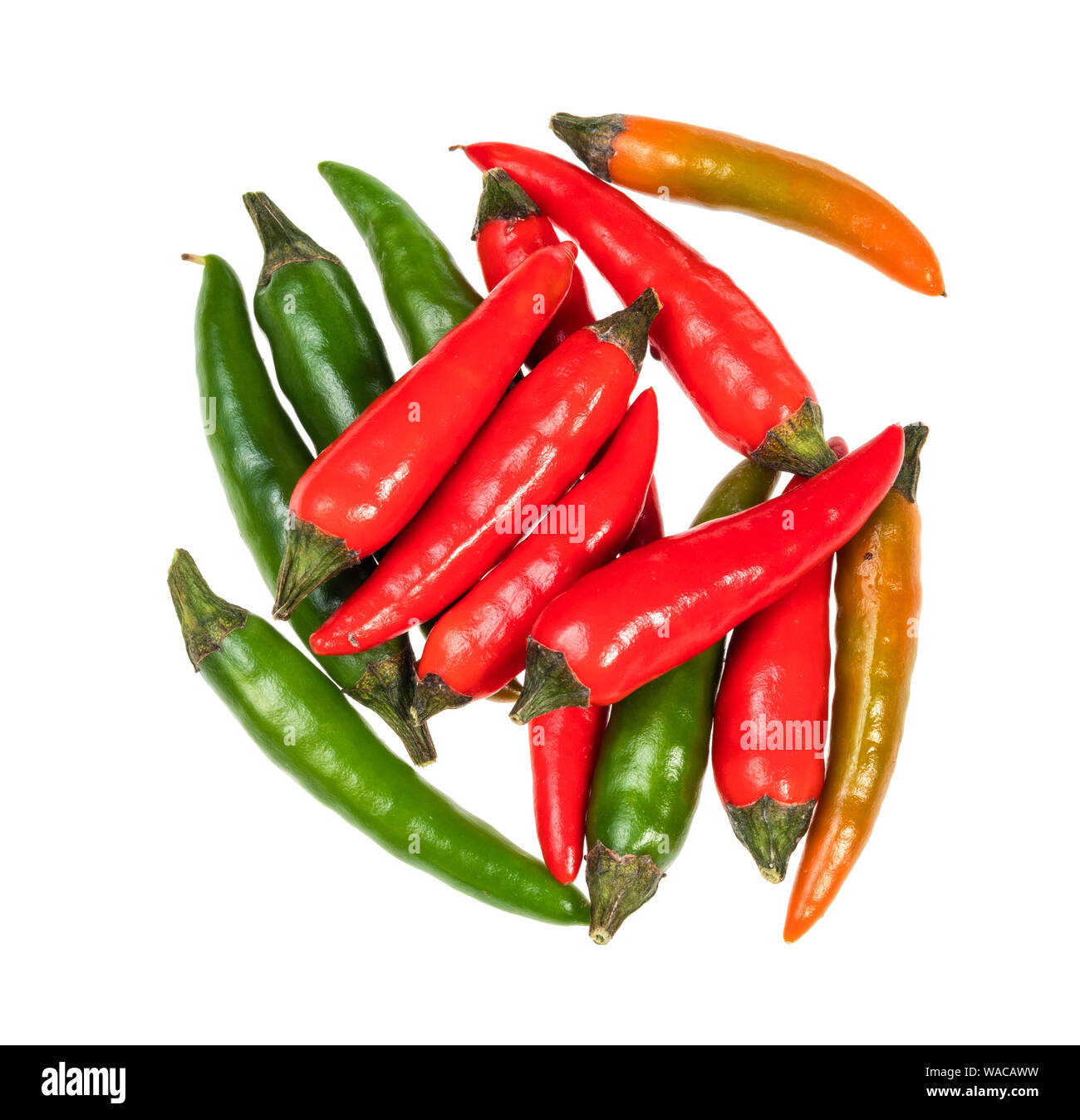 pile of chili peppers cutout on white background Stock Photo - Alamy