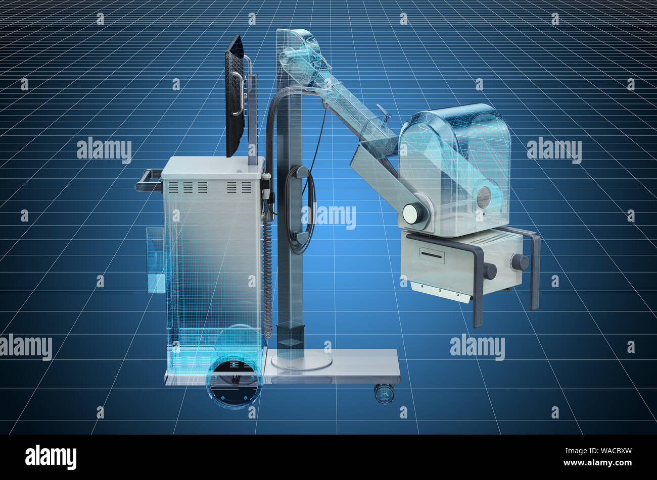 Visualization 3d cad model of mobile x-ray machine. 3D rendering Stock ...