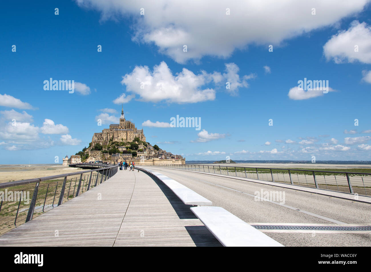 Abbey of Mont Saint Michel in a beautiful sunny day. Normandy, France ...