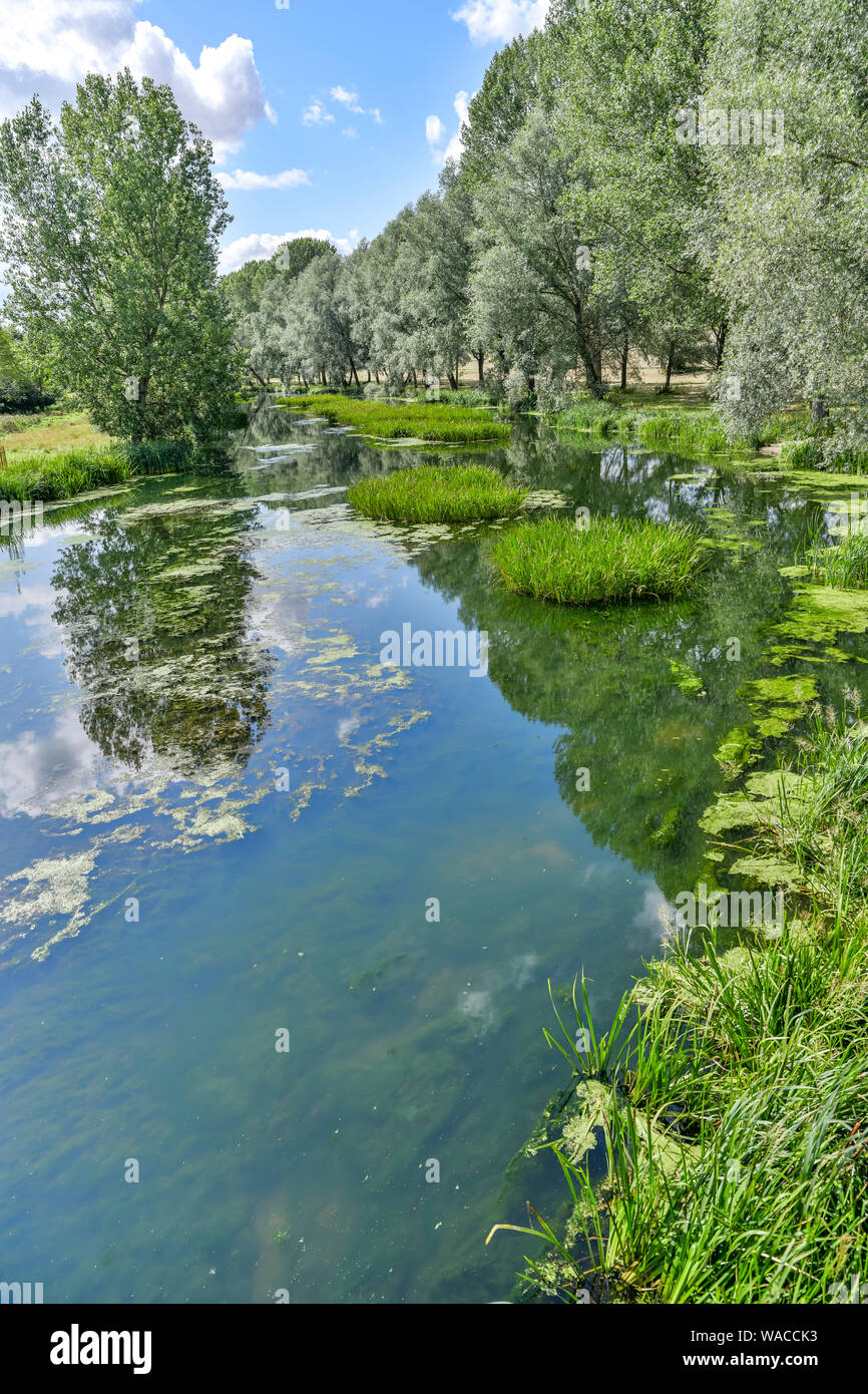 Blenheim Palace. Beautiful scenic river Glyme. Woodstock, Oxfordshire ...