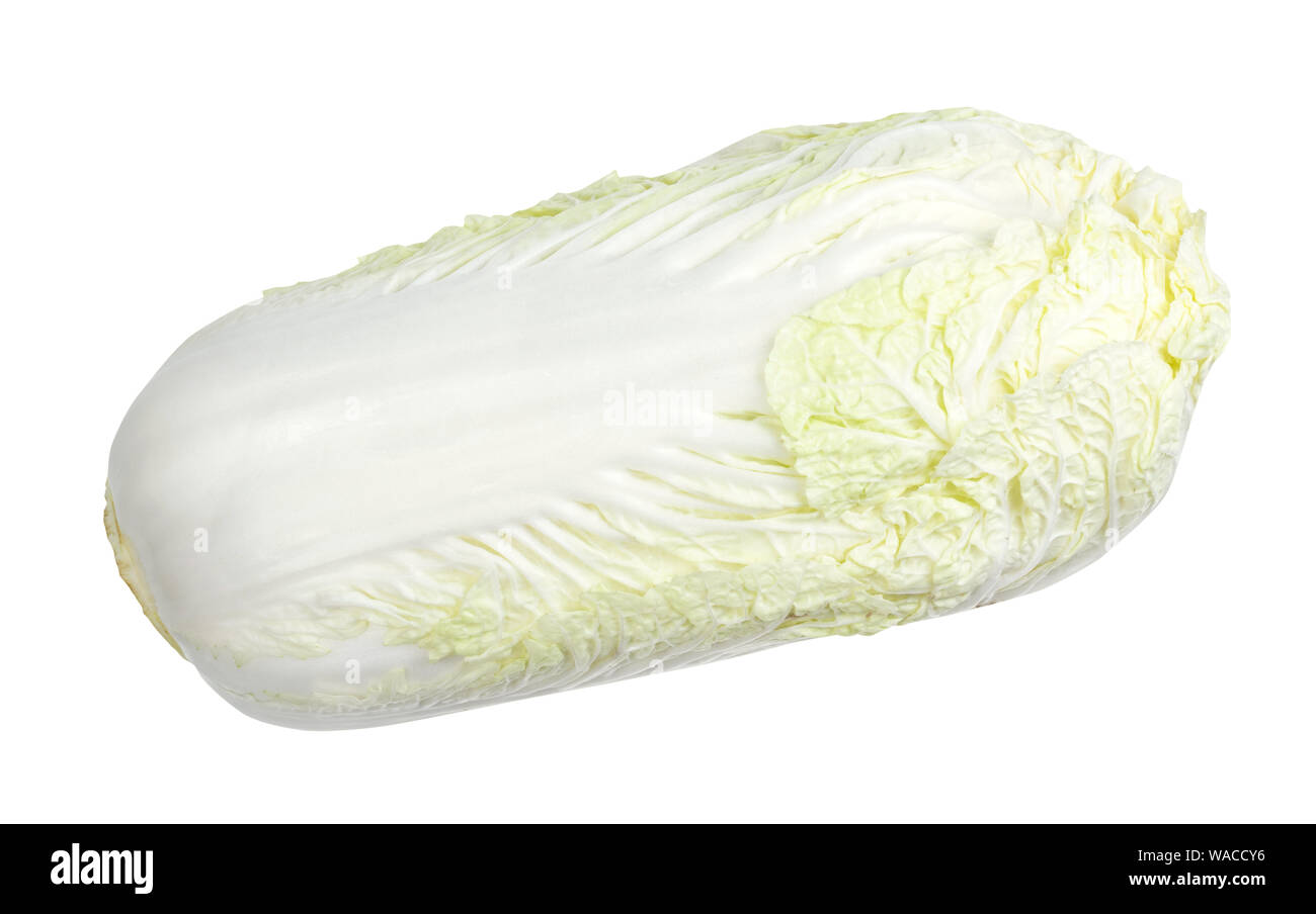 cabbagehead of fresh Napa cabbage cutout on white background Stock ...