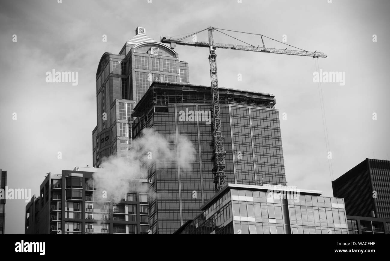 Buildings on construction in Seattle Stock Photo - Alamy
