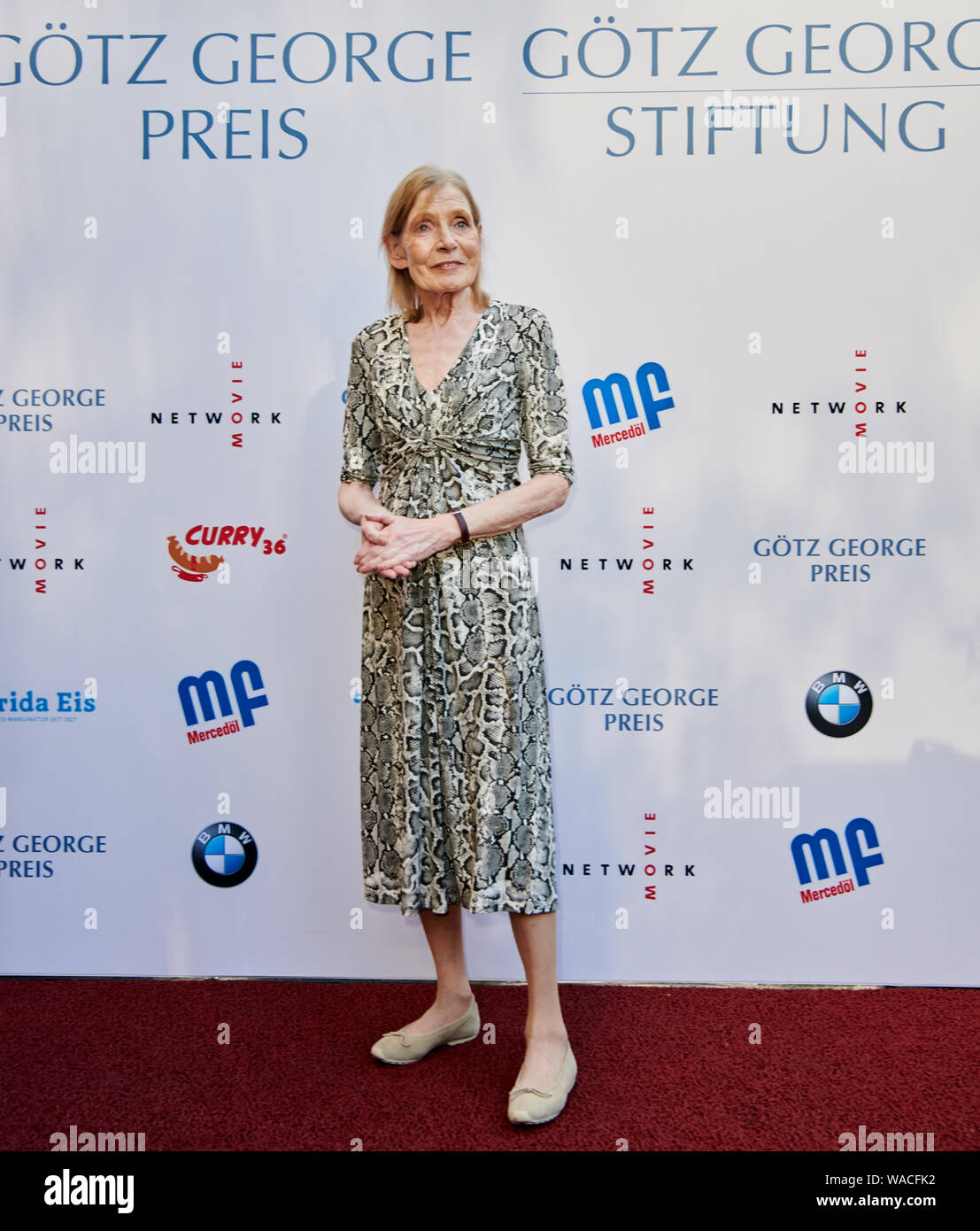 Berlin, Germany. 19th Aug, 2019. Margit Carstensen, actress and winner of the Götz George Prize ...