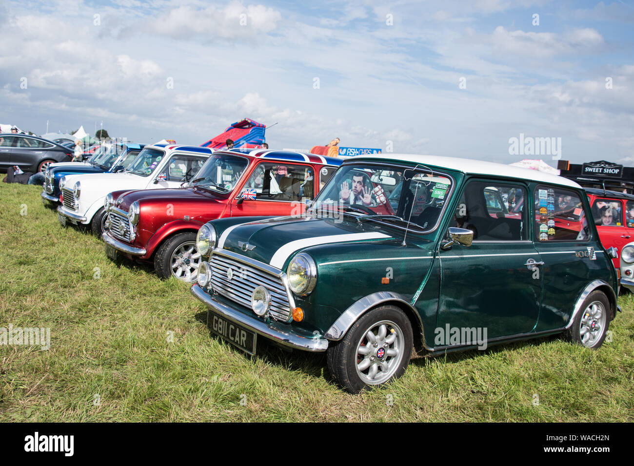 British made Mini Cooper cars on display at airshow (EDITORIAL USE ONLY ...