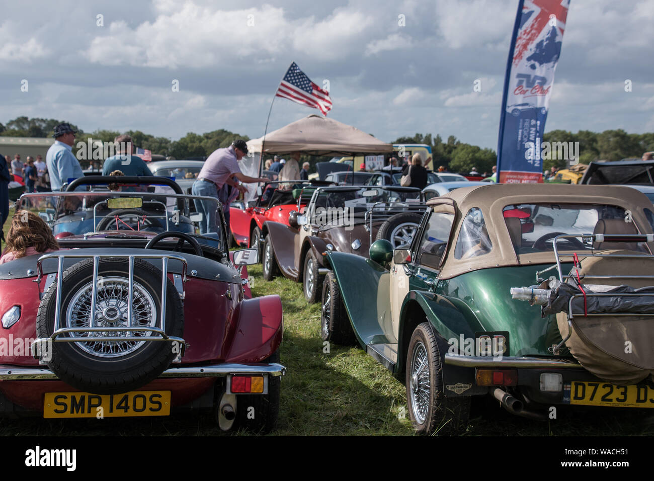 Vintage British cars on display at an airshow (EDITORIAL USE ONLY Stock ...