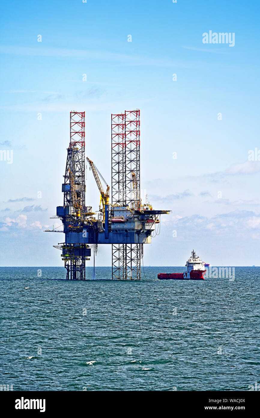 Prospector 1 drilling platform rig and support ship VOS Precious ...