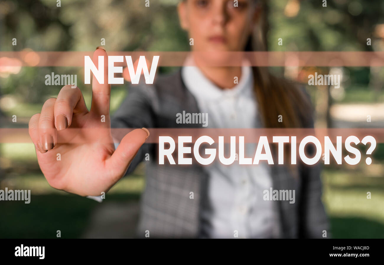 Word writing text New Regulations Question. Business photo showcasing ...