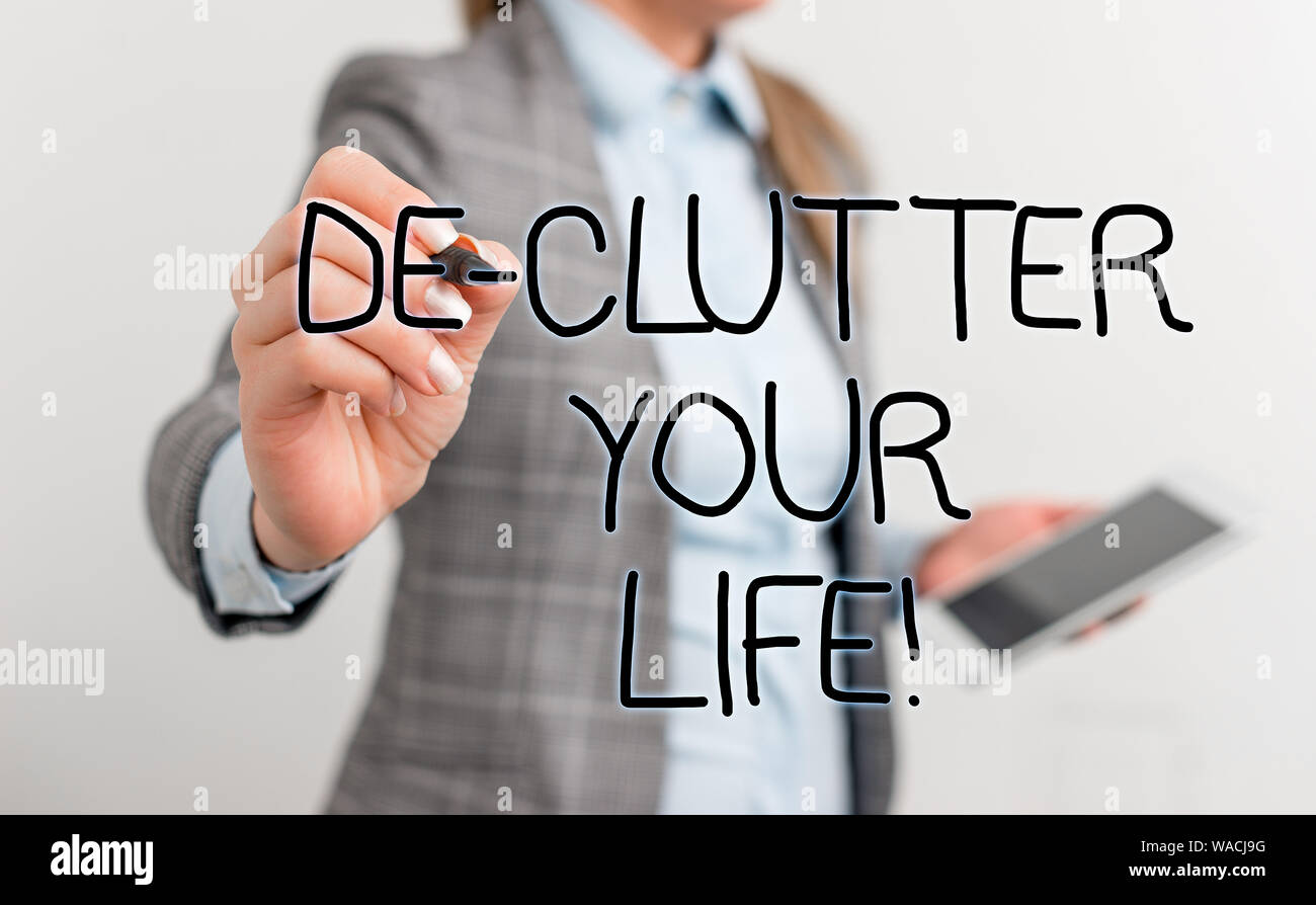 Text sign showing De Clutter Your Life. Business photo text remove ...