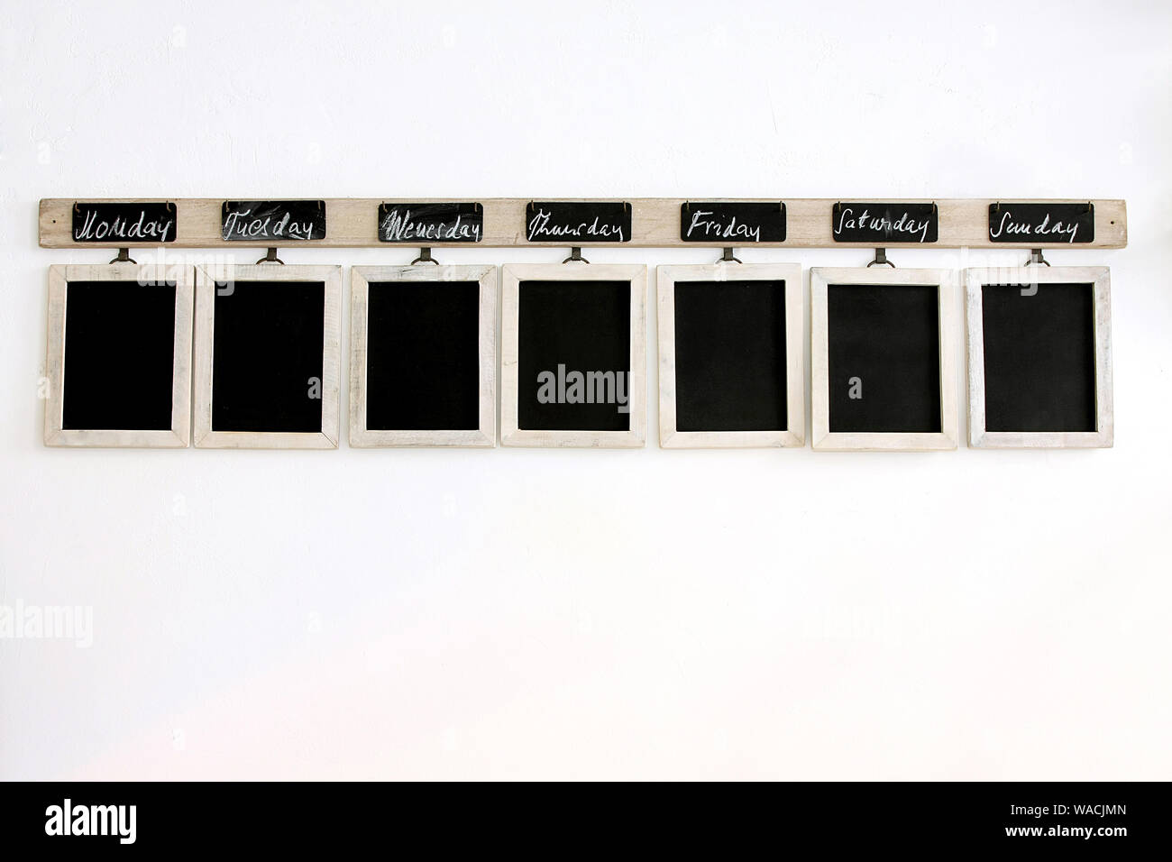 Seven message boards for every day reminder Stock Photo - Alamy