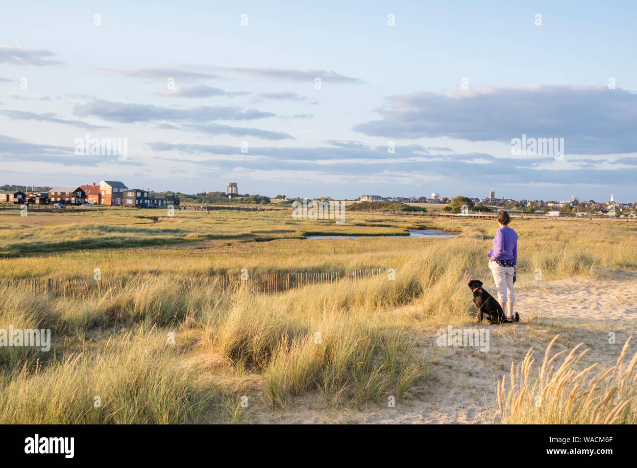 Sunset over the Suffolk coastal village of Walberswick, East Suffolk ...