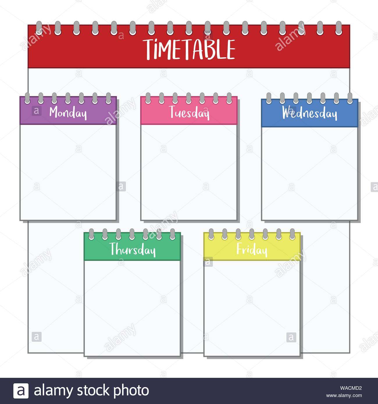 School Timetable Cut Out Stock Images & Pictures - Alamy